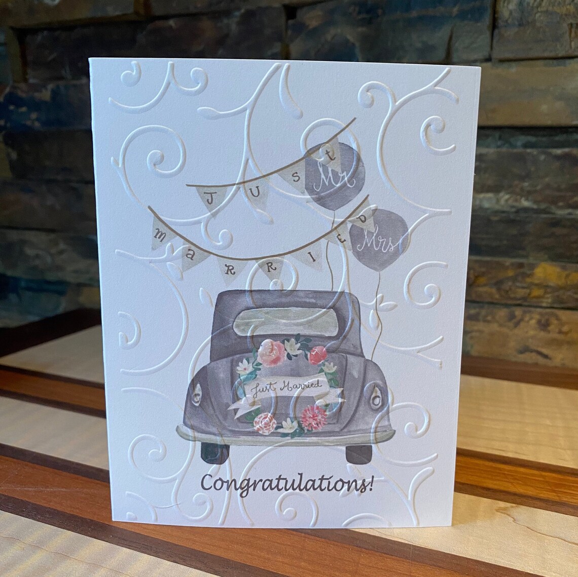 Just Married Wedding Card, Cards, Wedding, Congratulations, Gift for ...