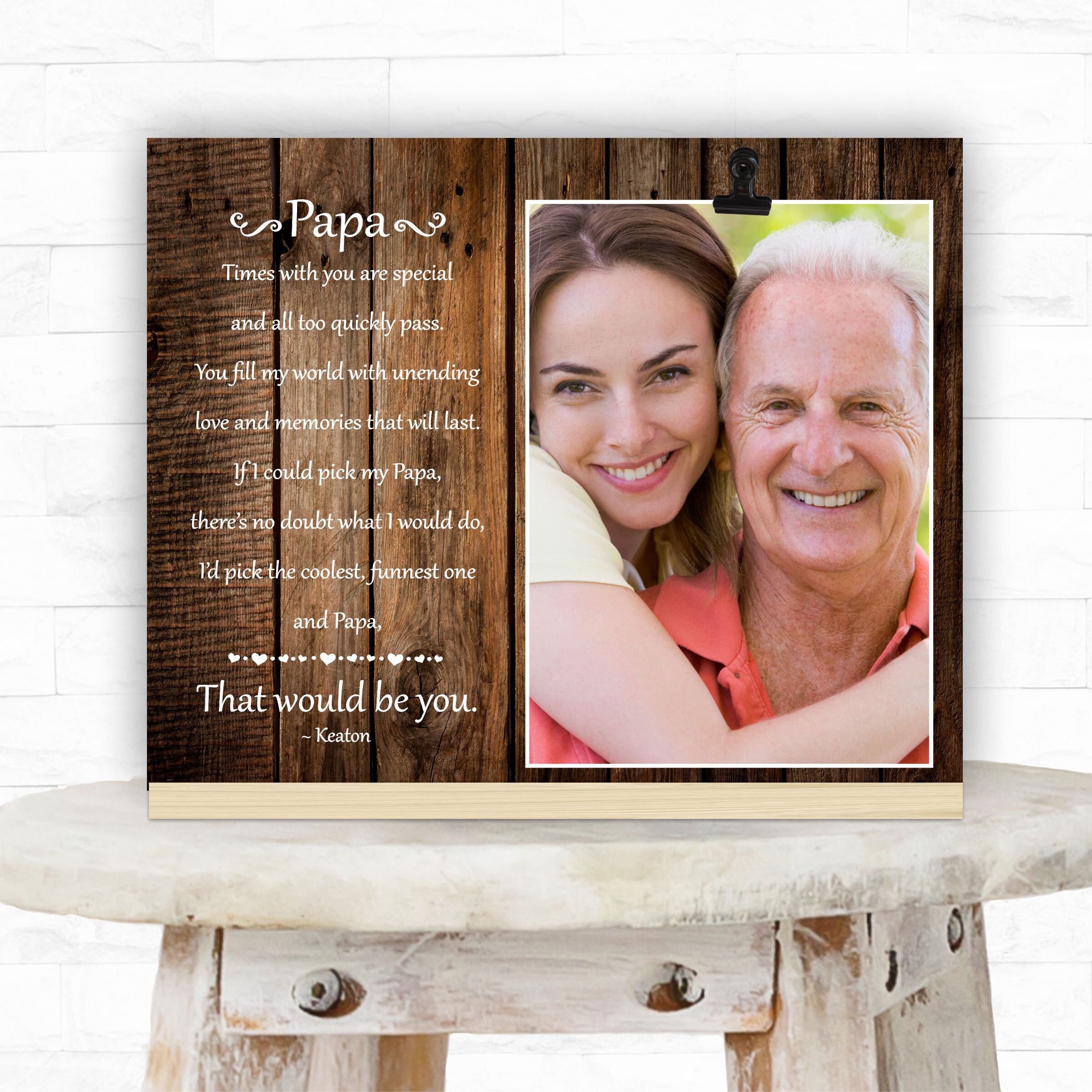 PAPA Personalize Desk Picture Frame | Sentimental Heartwarming Gift for ...