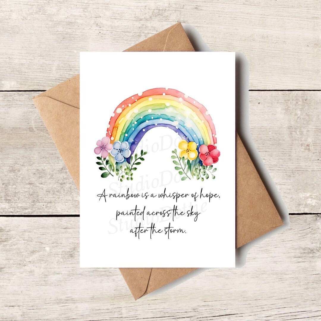 HOPE | Rainbow of Hope Greeting Card Inspirational 4.25x5.5 Card ...