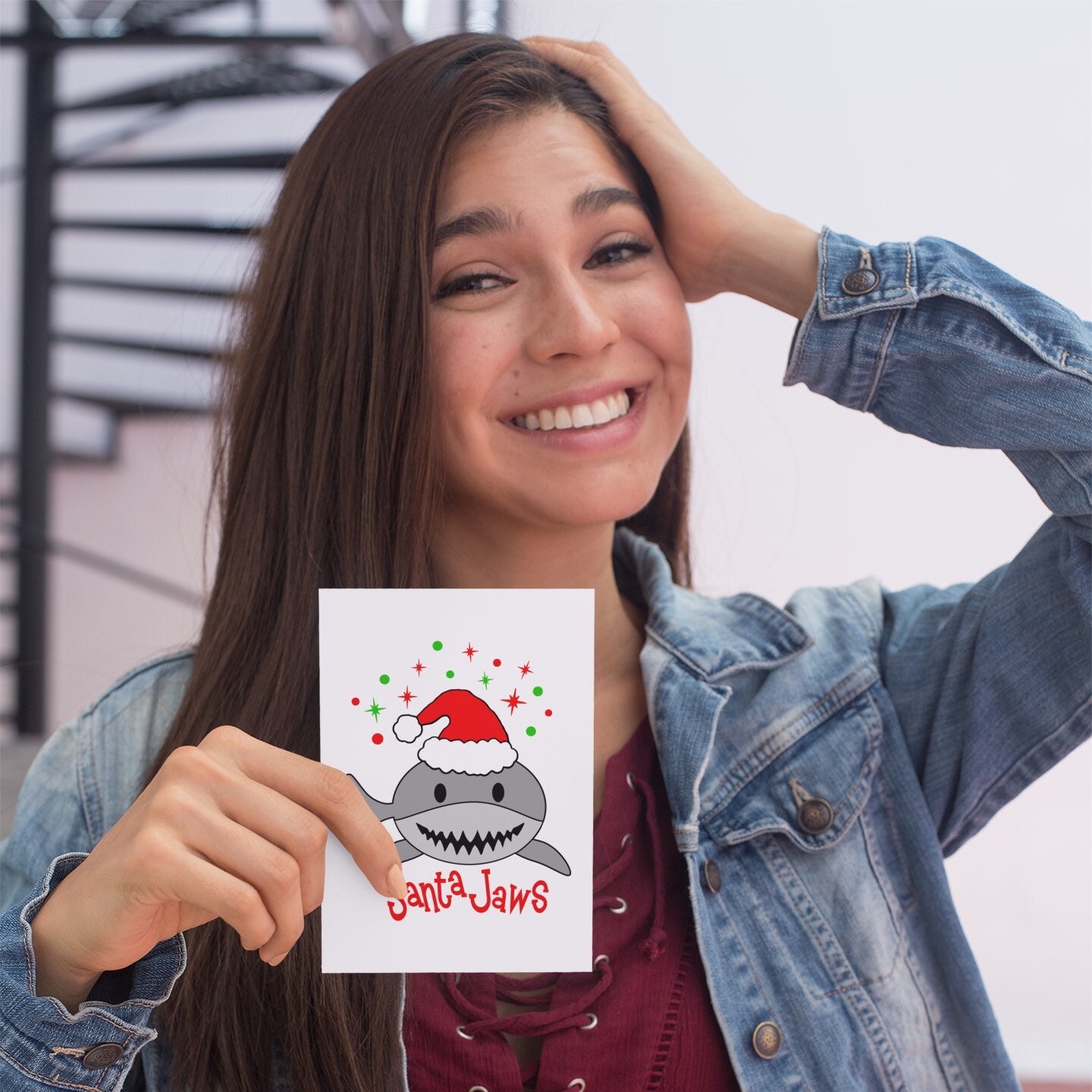 Santa Jaws Christmas Card, Happy Holidays, Ho Ho Ho, Christmas Cards ...