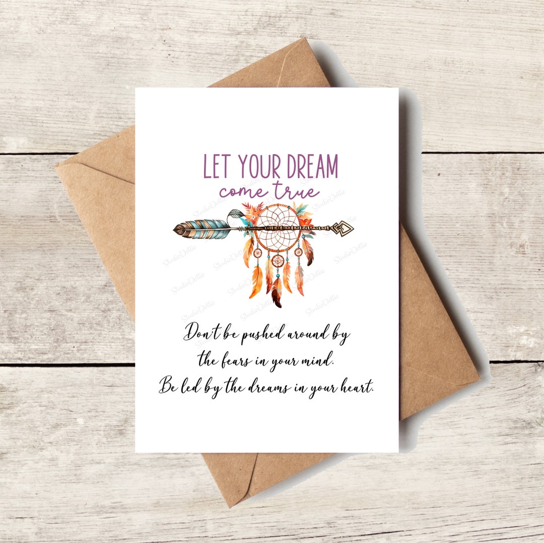 INSPIRATIONAL | Let Your Dream Come True Greeting Card, Friendship ...