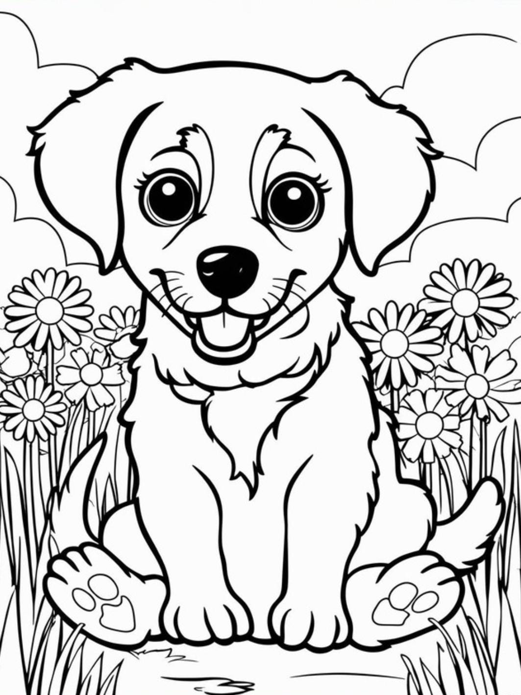 Adorable Puppy Coloring Page for Kids - Downloadable PDF - Etsy