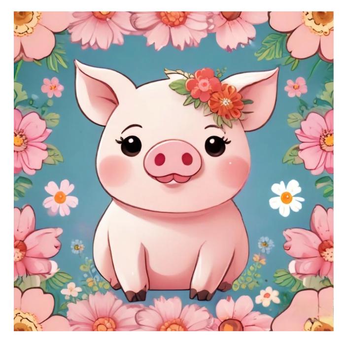 Adorable Pink Piggy Vinyl Sticker Perfect for Adding Charm to Your ...