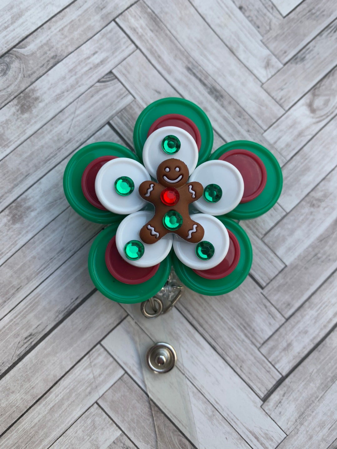 Gingerbread Man,christmas,nurse Badge,badge Reel Holder,badge Clip ...