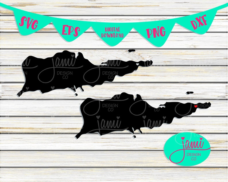 St Croix Virgin Island Heart Svg Digital Download File | Clip Art | DXF ...