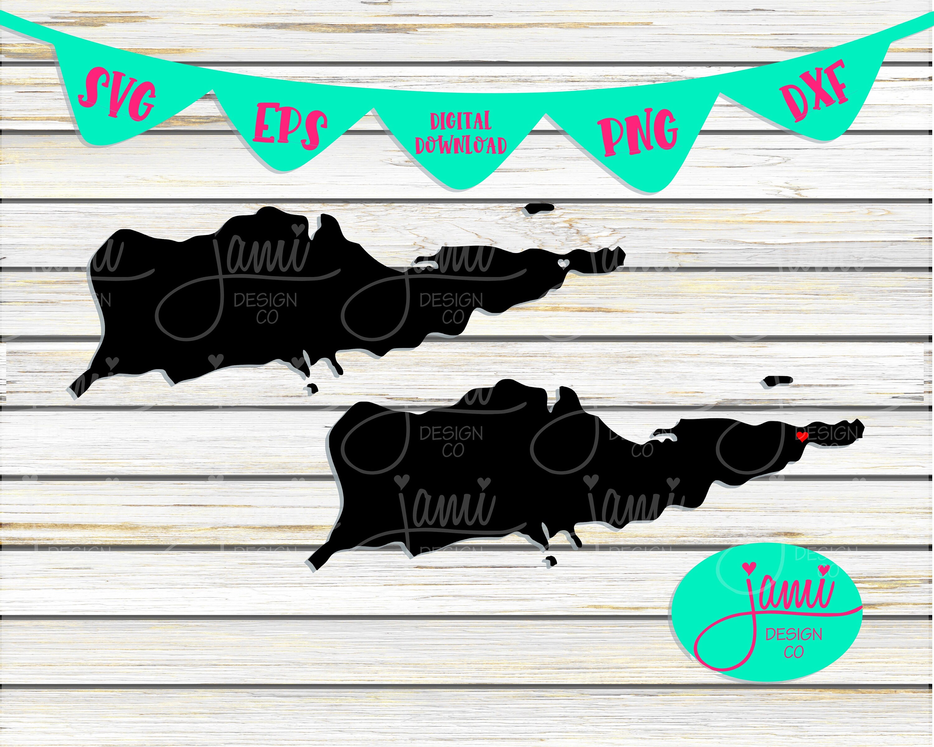 St Croix Virgin Island Heart Svg Digital Download File | Clip Art | DXF ...