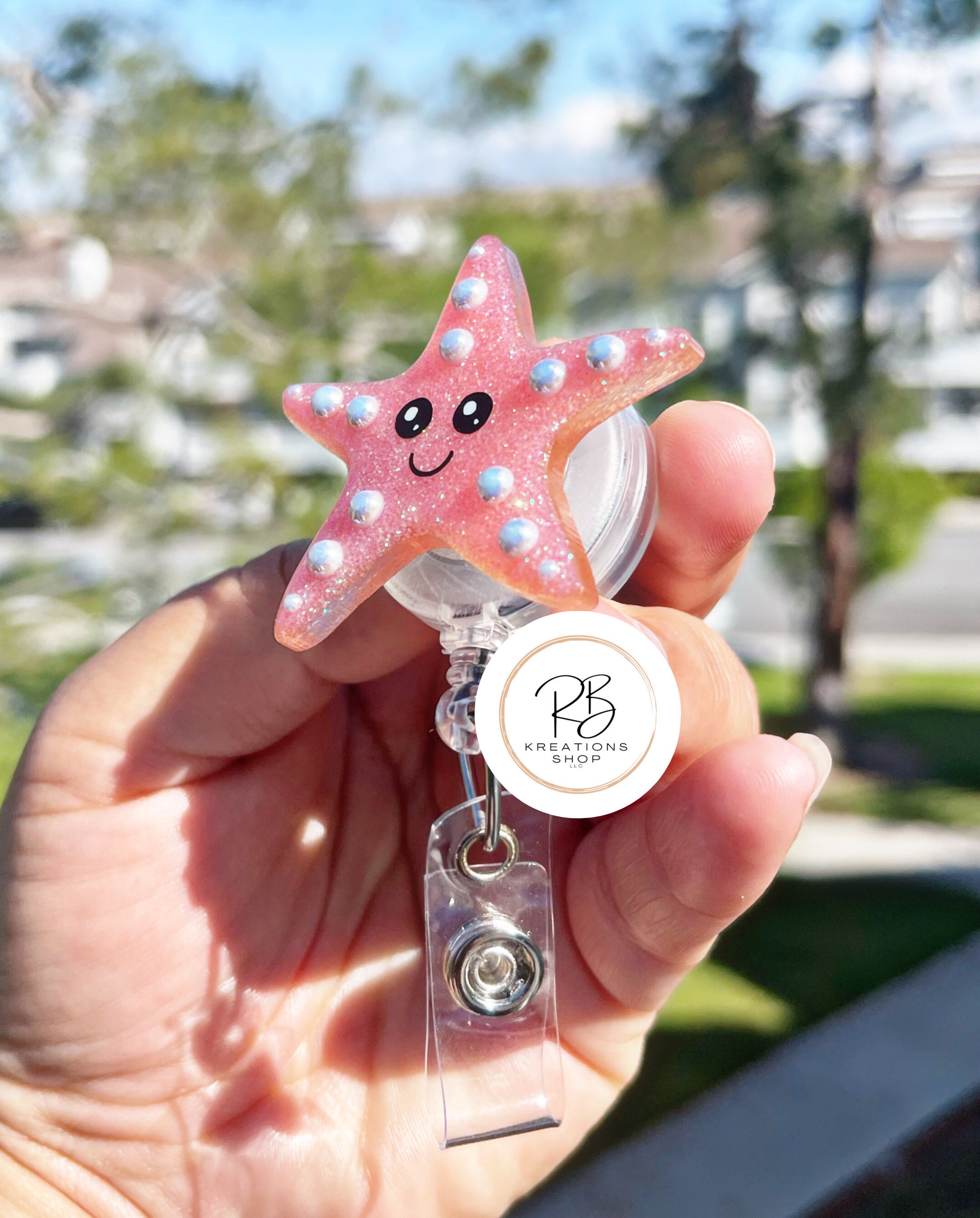 Starfish Badge Reel | Marine Life Badge Reel | Cute Badge Holder ...
