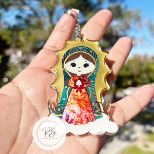 Virgin Mary Keychain | Virgencita Llavero | Acrylic Keychain ...