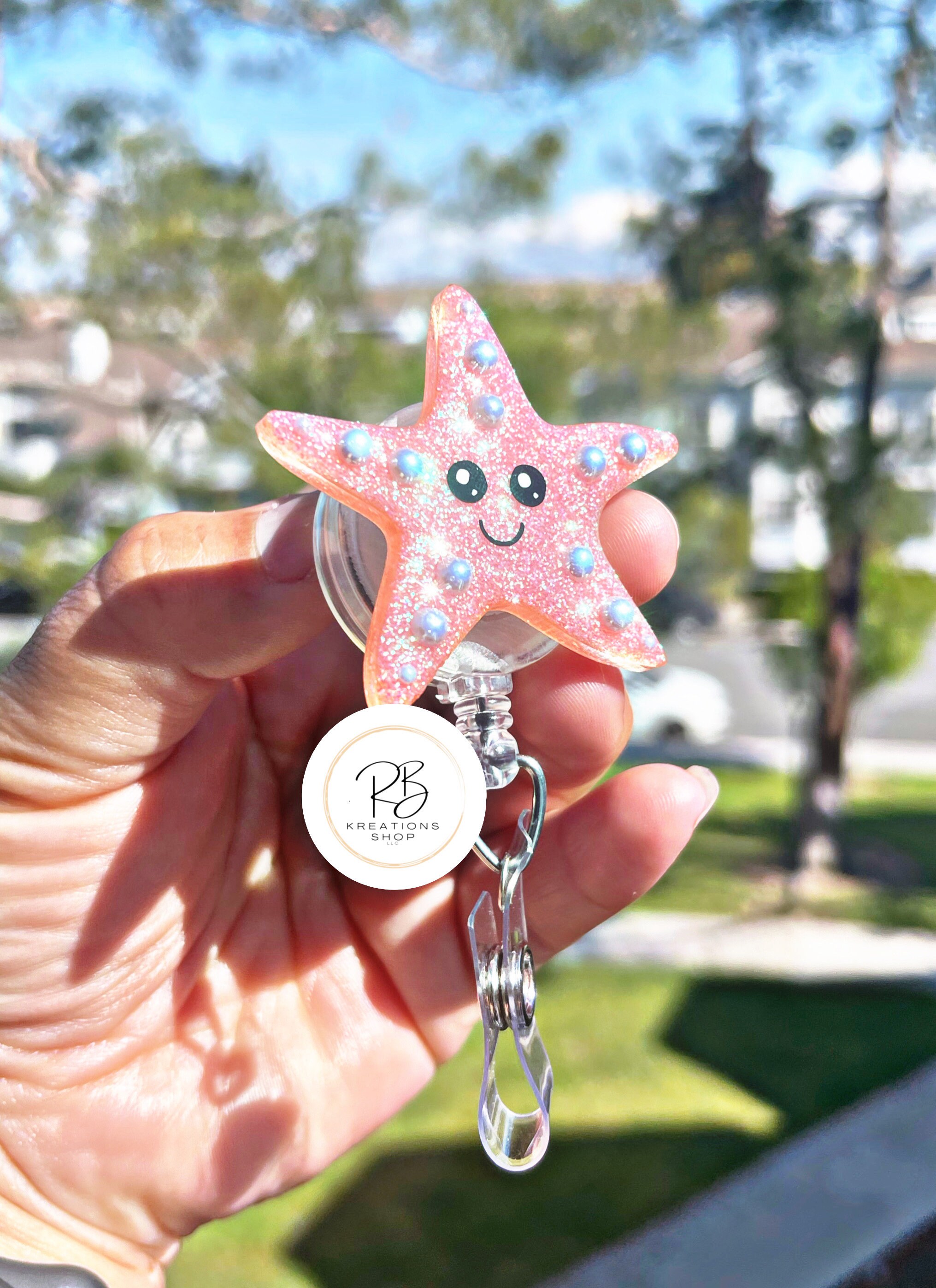Starfish Badge Reel | Marine Life Badge Reel | Cute Badge Holder ...