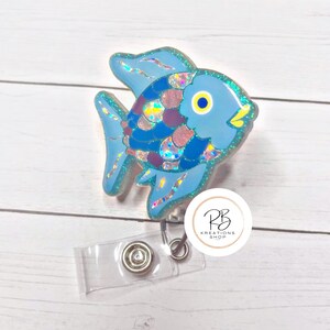 Rainbow Fish Badge Reel | Cute Fish Badge Reel | Cute Badge Holder ...