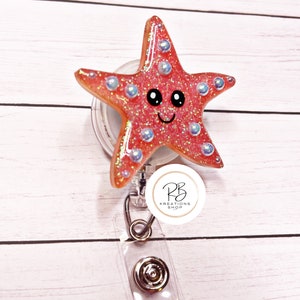 Starfish Badge Reel | Marine Life Badge Reel | Cute Badge Holder ...