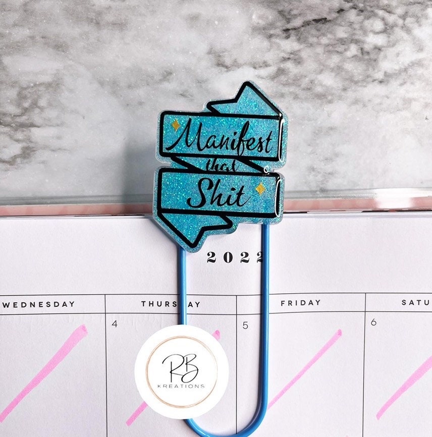 Paperclip Bookmark | Large Paperclip Bookmark | Acrylic Bookmark Topper ...