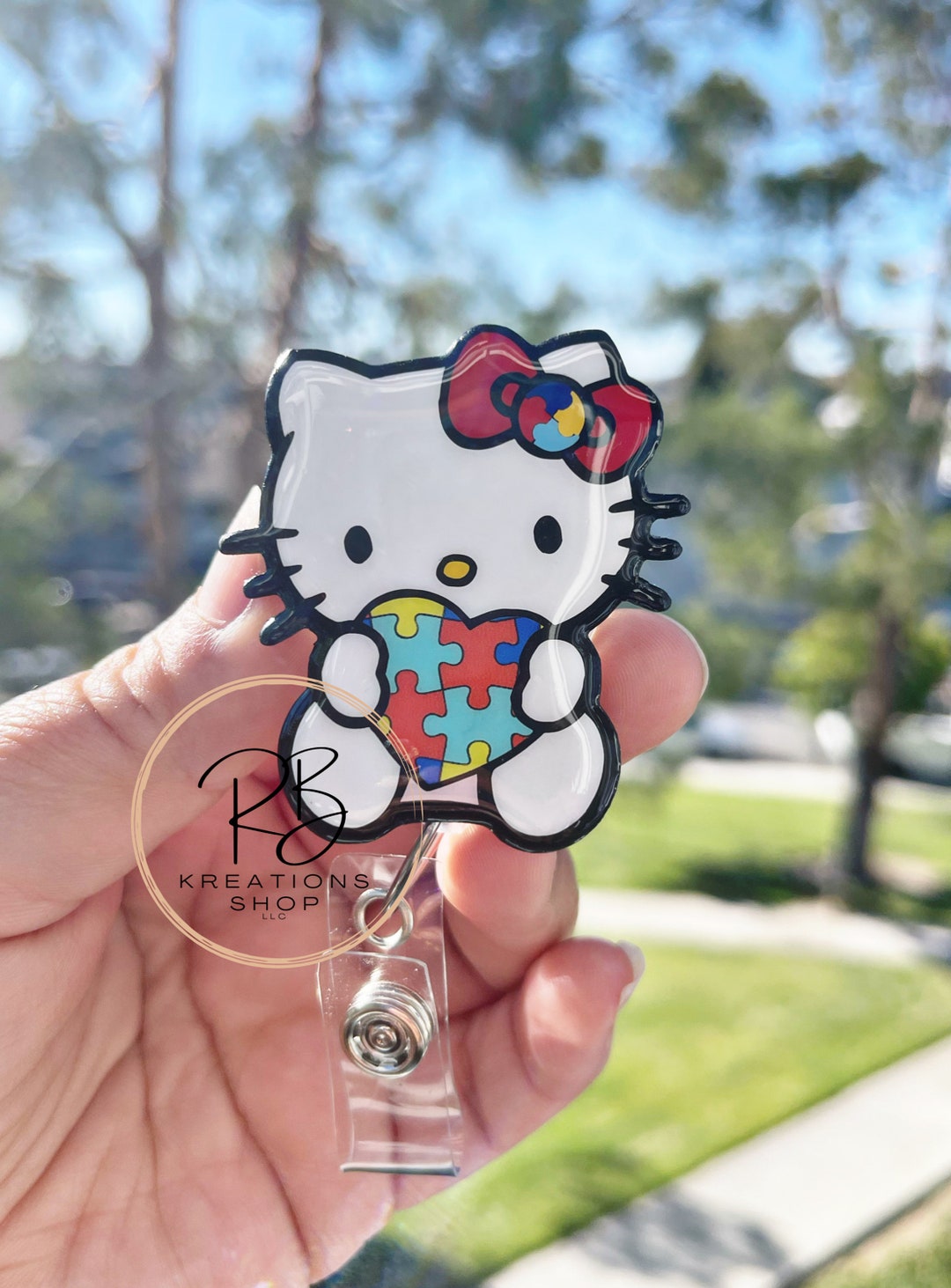 Autism Kat Badge Reel | Autism Awareness | Medical Badge Reel | Kittie ...