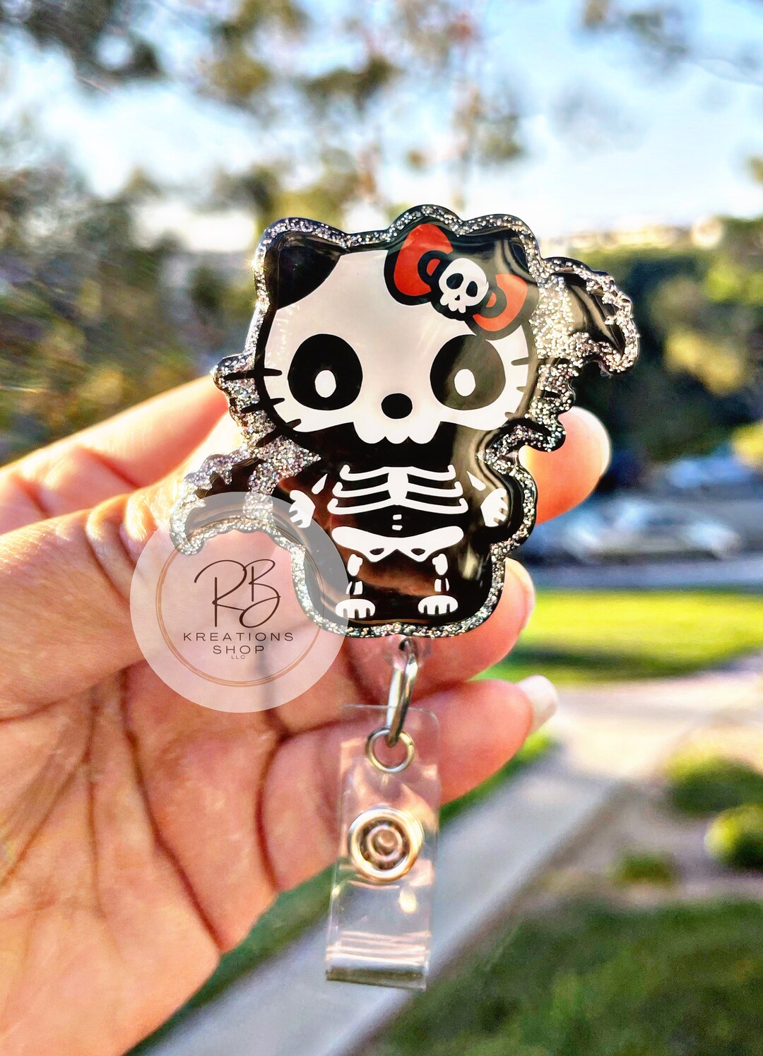 Skeleton Girl Badge Reel | Halloween Badge Reel | Medical Badge Reel ...