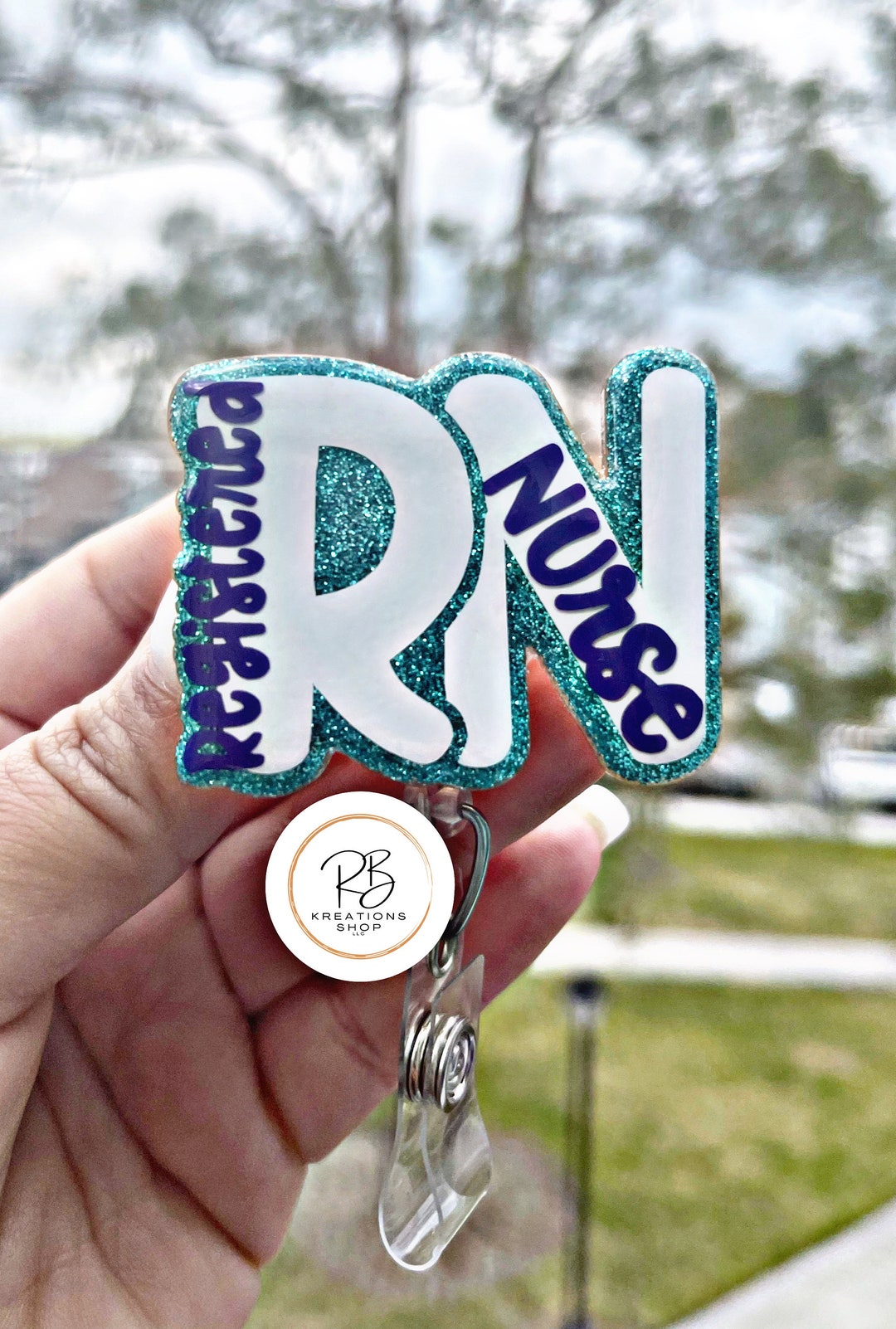RN Badge Reel | Retractable | Registered Nurse Badge Holder | Nurse ...