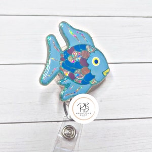 Rainbow Fish Badge Reel | Cute Fish Badge Reel | Cute Badge Holder ...