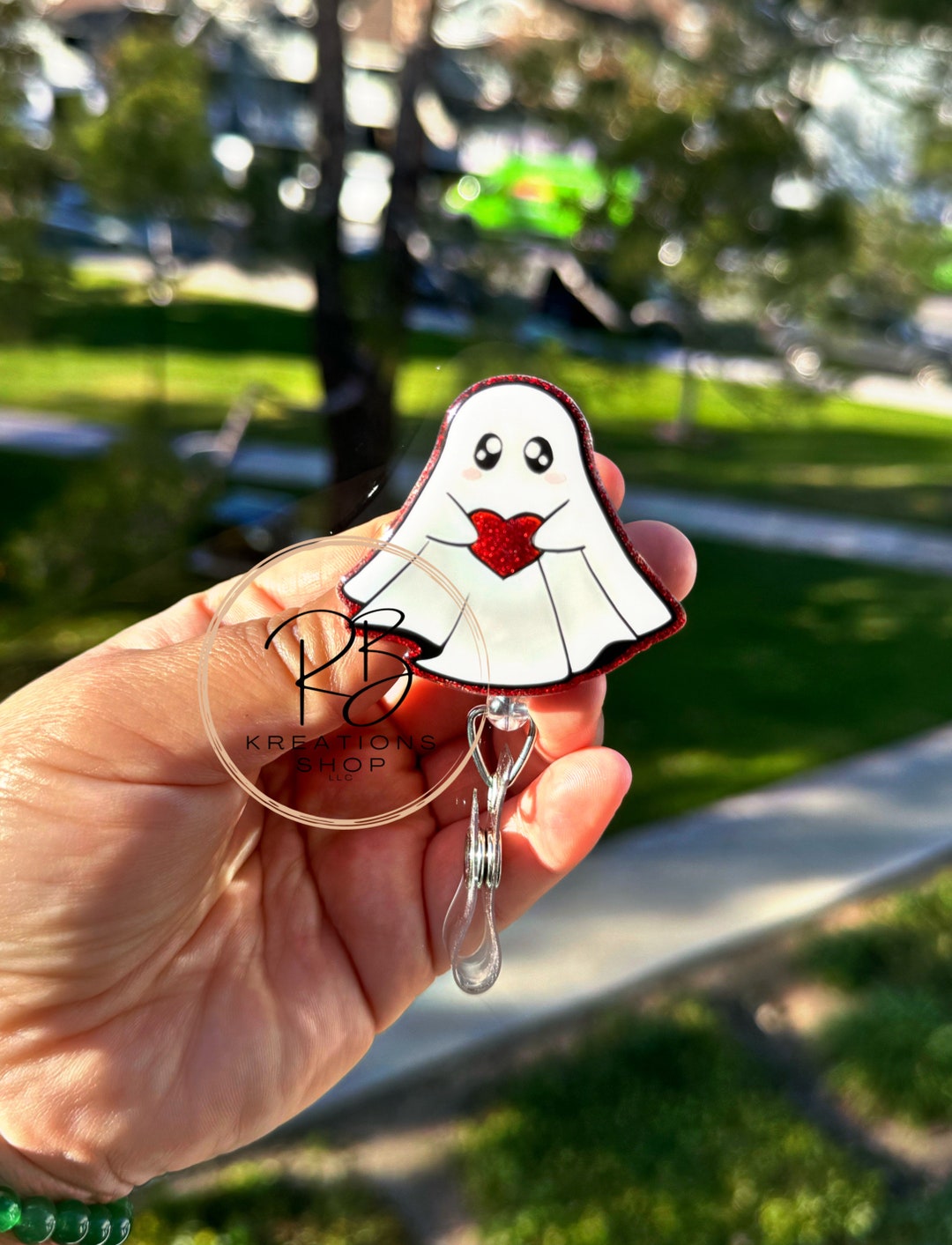 Heart Ghost Badge Reel | Valentines Day Badge Reel | Spooky Love Badge ...