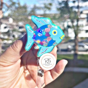 Rainbow Fish Badge Reel | Cute Fish Badge Reel | Cute Badge Holder ...