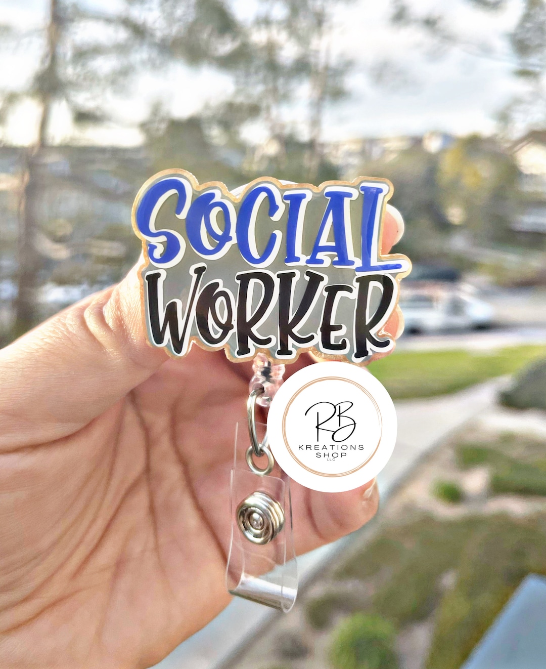 Social Worker Badge Reel | No Glitter Badge Reel | SW Badge Holder ...