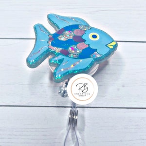 Rainbow Fish Badge Reel | Cute Fish Badge Reel | Cute Badge Holder ...