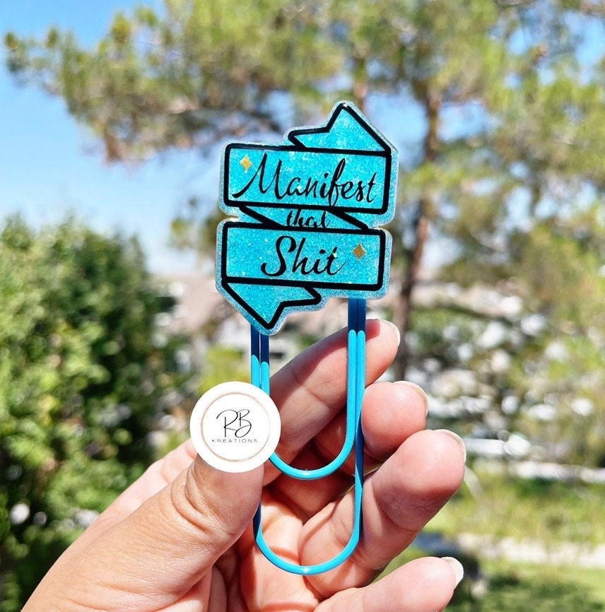 Paperclip Bookmark | Large Paperclip Bookmark | Acrylic Bookmark Topper ...