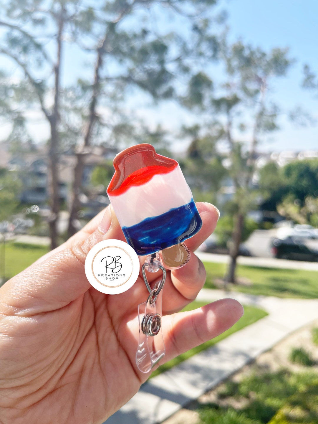 American Bomb Pop Badge Reel | Bomb Pop Badge Holder | Popsicle Badge ...