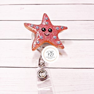 Starfish Badge Reel | Marine Life Badge Reel | Cute Badge Holder ...