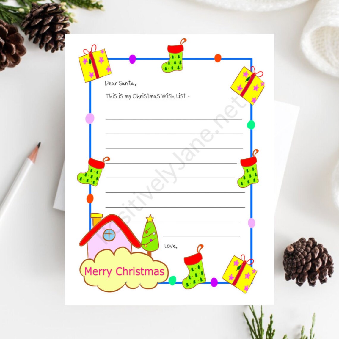 Printable Santa Letters Christmas Stationery Set Letter TO Santa ...