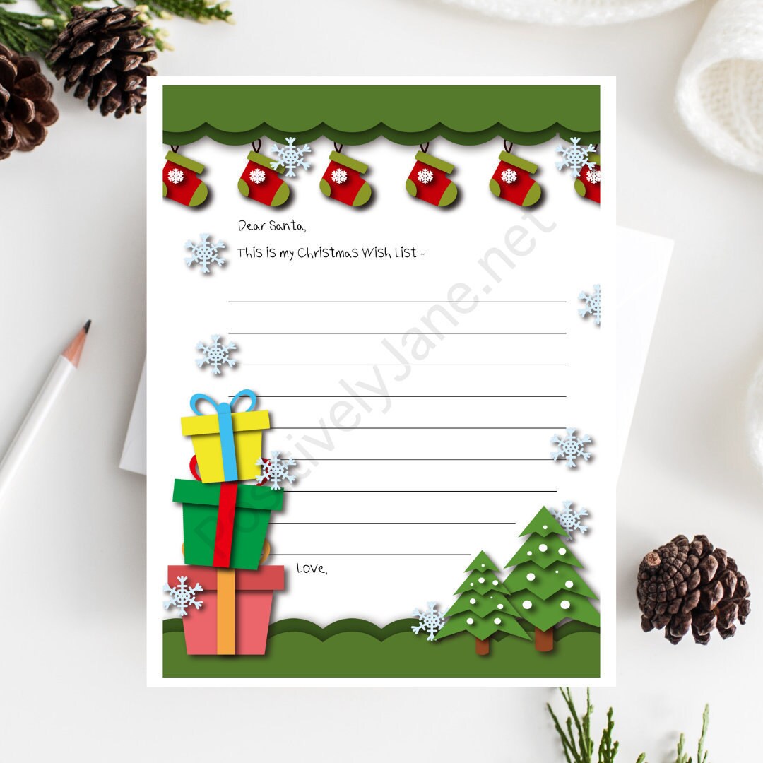 Printable Santa Letters Christmas Stationery Set Letter TO Santa ...