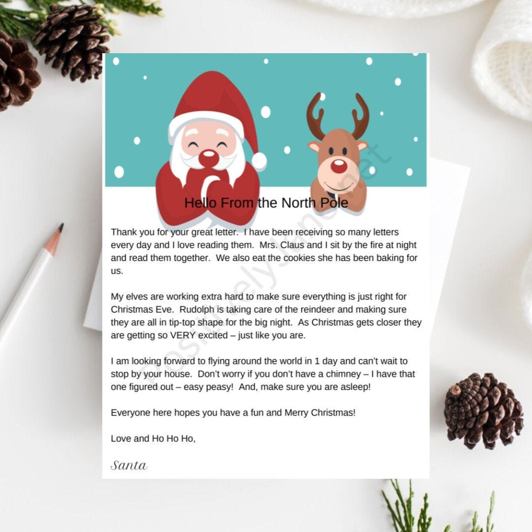 Printable Santa Letters Christmas Stationery Set Letter TO Santa ...