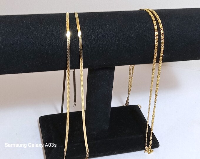 Vintage Pair of Gold Tone Chain Necklaces; Vintage Gold Tone Chains ...