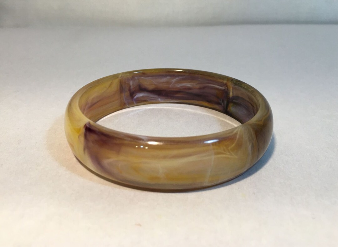 Vintage Shades of Beige Purple and Creme Swirl Bangle Bracelet Vintage ...