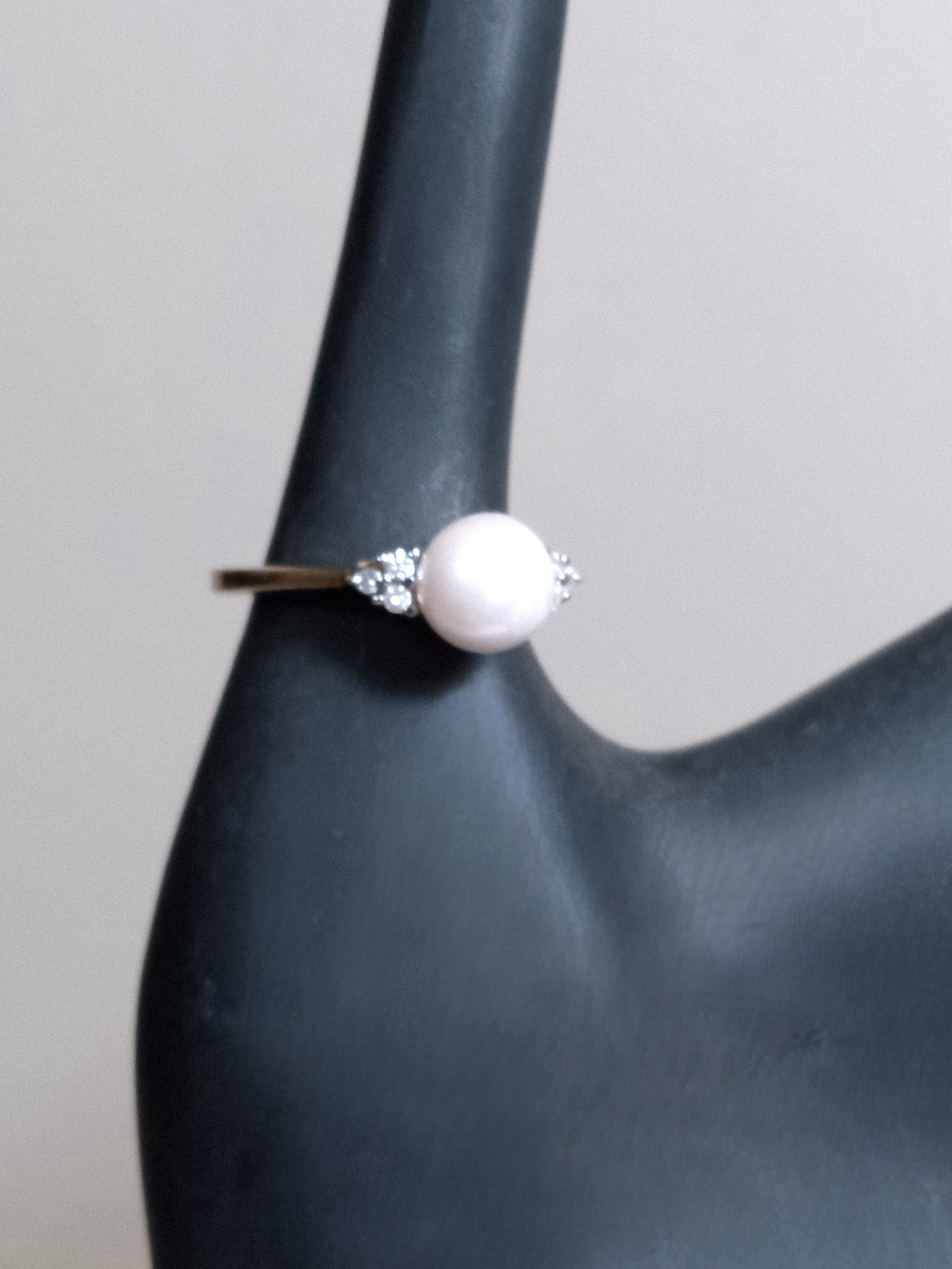 Vintage 10K Gold LGL Pearl & Diamond Ring Vintage 10K Gold Pearl Ring ...