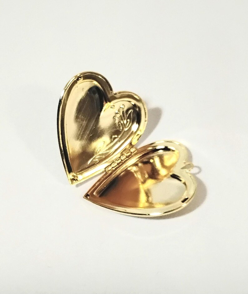 Vintage Etched Gold Tone Heart Locket Pendant - Extra Large - Etsy