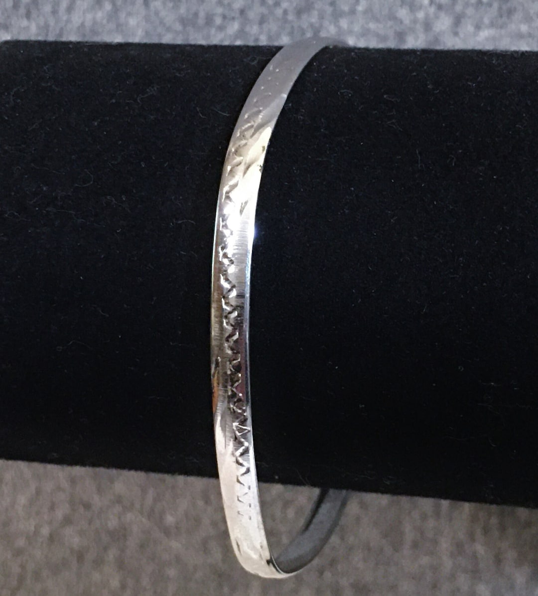 Vintage Silver Etched Square Bangle Bracelet, Small Square Bangle ...