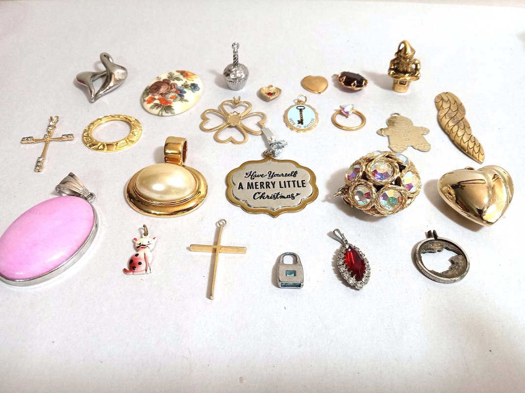 Large Vintage Pendant and Charm Lot Vintage Pendant and Charms Vintage ...