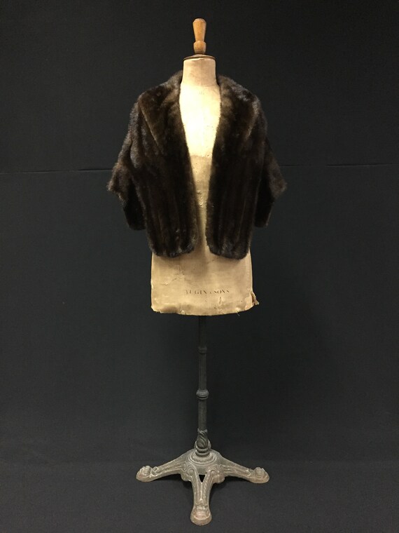 1940's Vintage Dark Brown Women’s Mink Fur Stole / Ca… - Gem