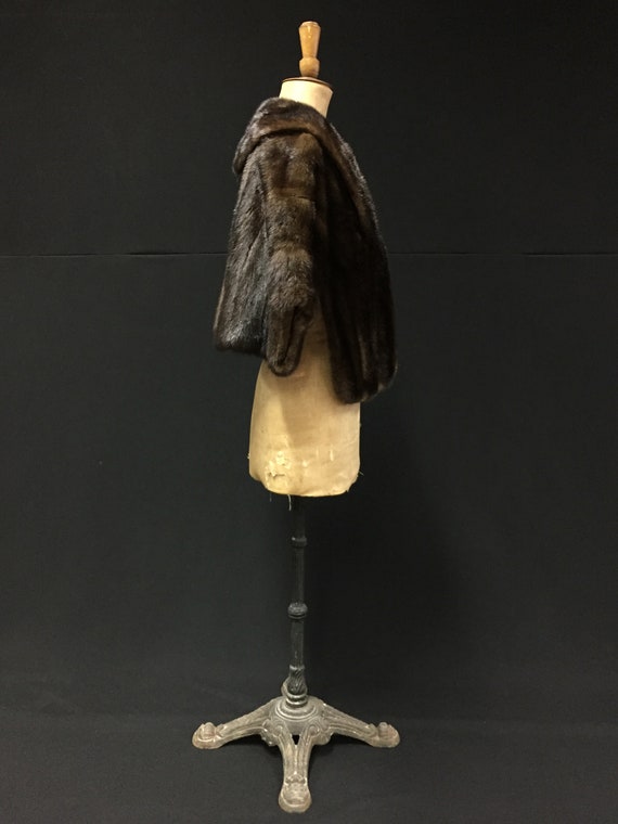 1940's Vintage Dark Brown Women’s Mink Fur Stole / Ca… - Gem
