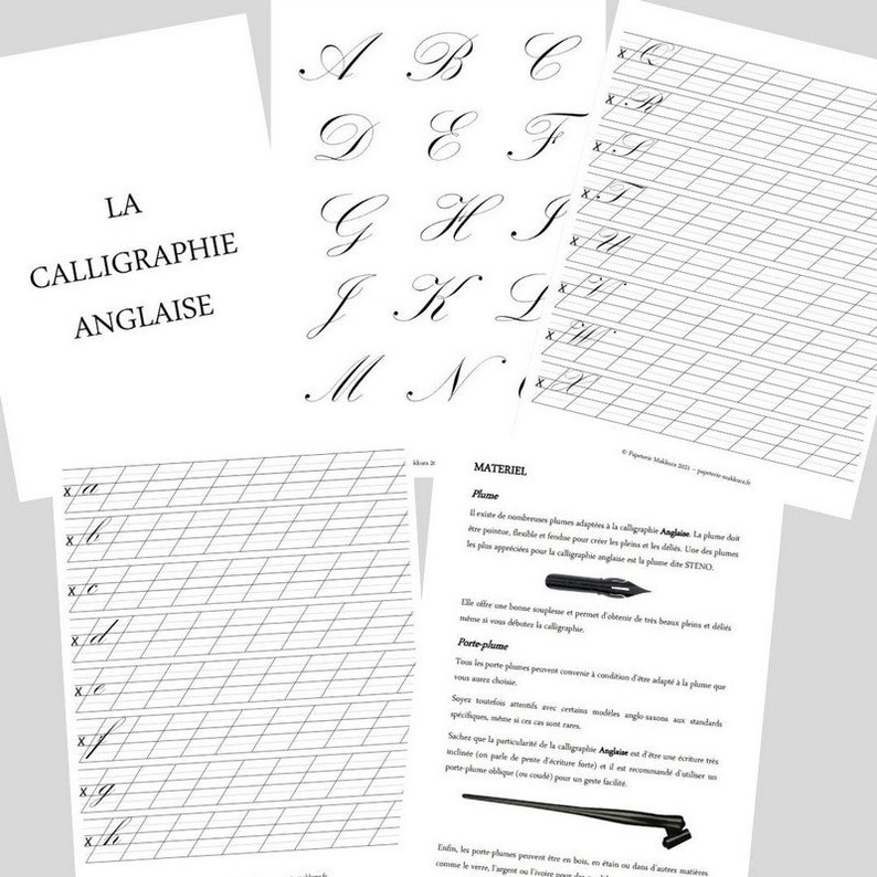 English Calligraphy Guide and Exercises - Downloadable PDF - Etsy