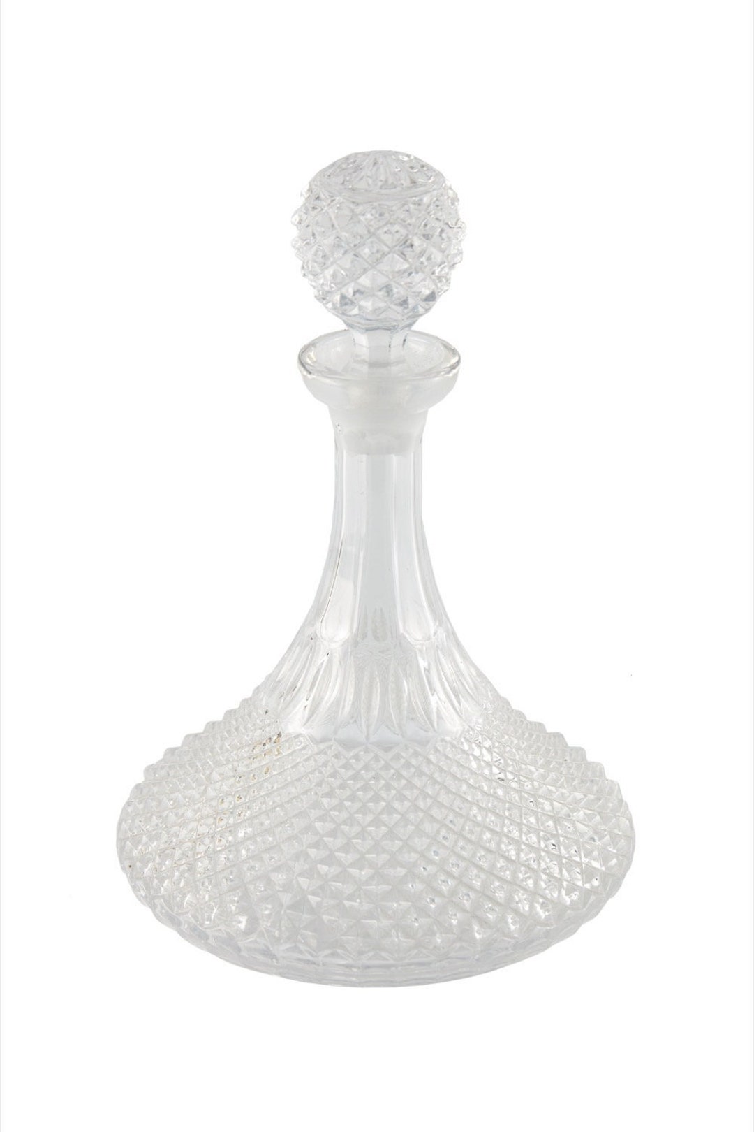 Antique Cut Glass Ships Decanter - Etsy