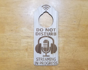 Do Not Disturb Recording In Progress Engraved Door Hanger | Etsy
