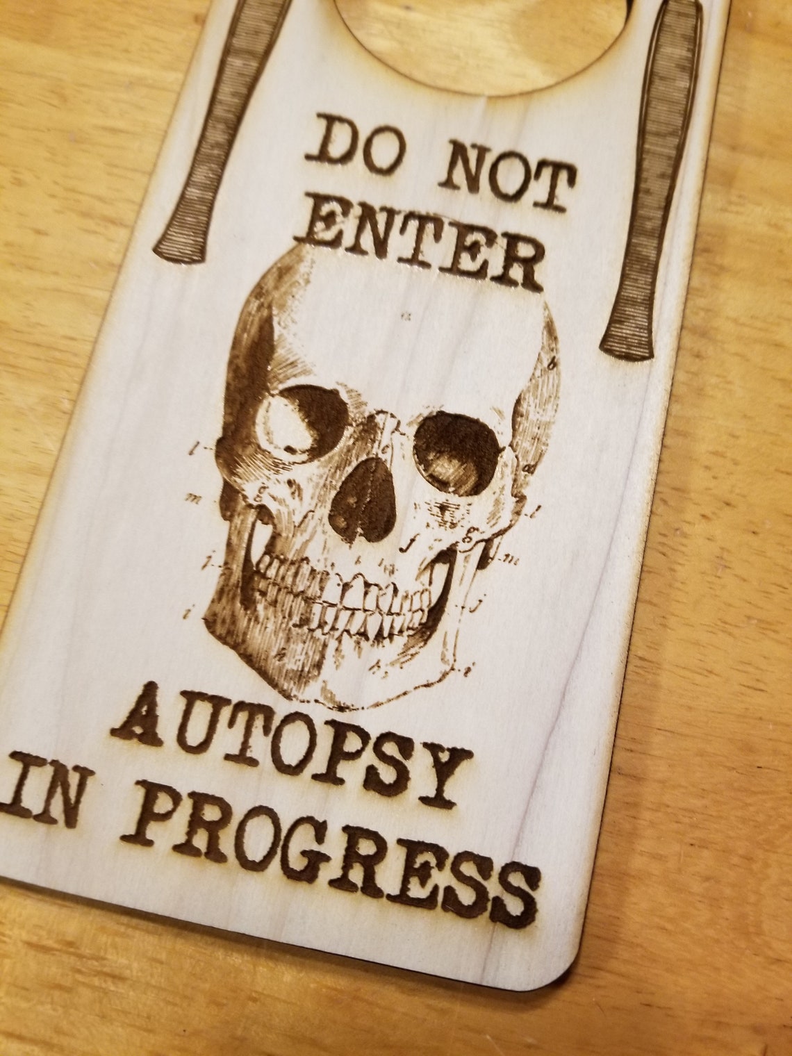 Do Not Disturb Autopsy Engraved Door Hanger Sign | Etsy