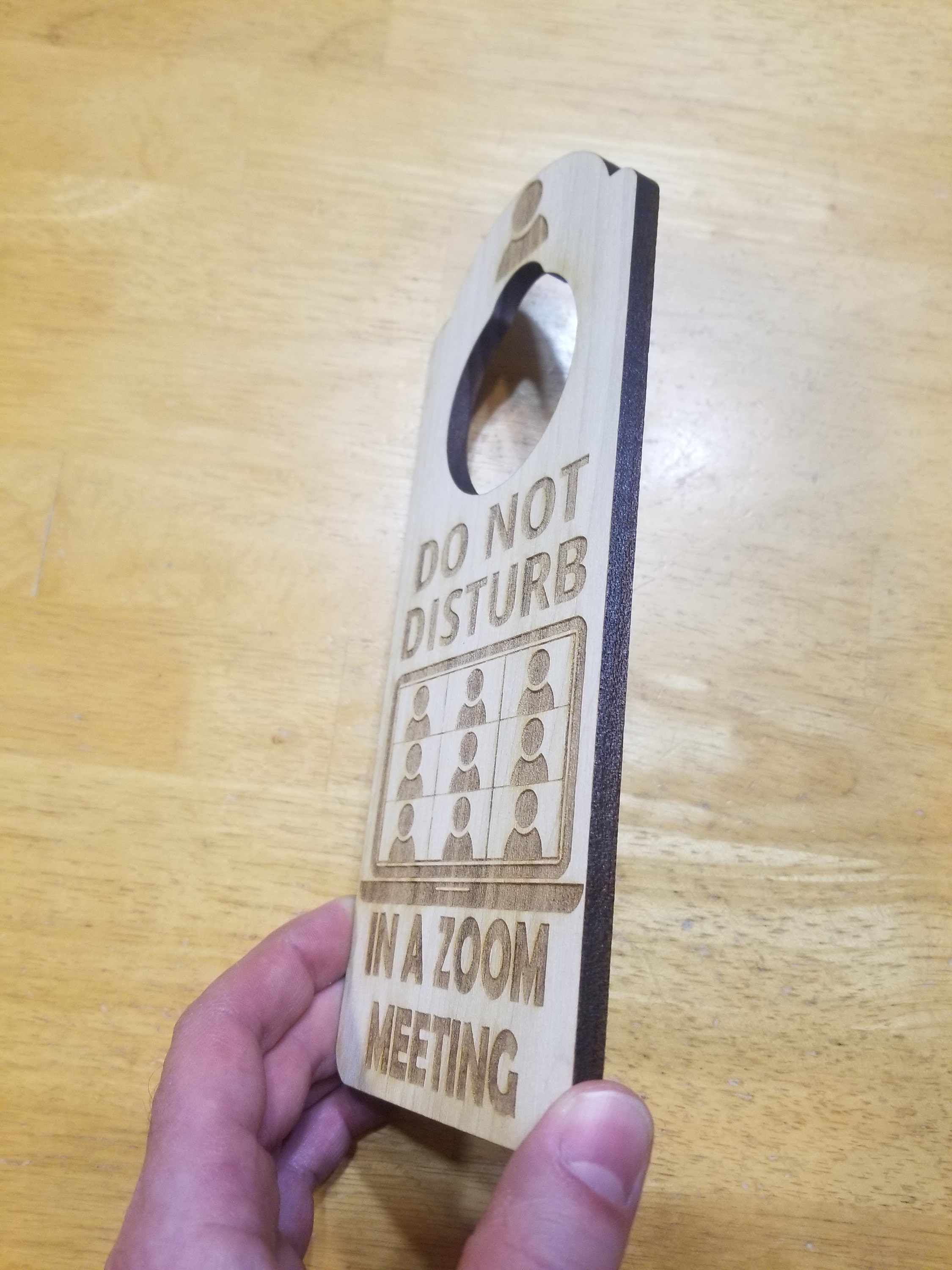 Do Not Disturb in a Zoom Meeting Engraved Door Hanger Sign - Etsy