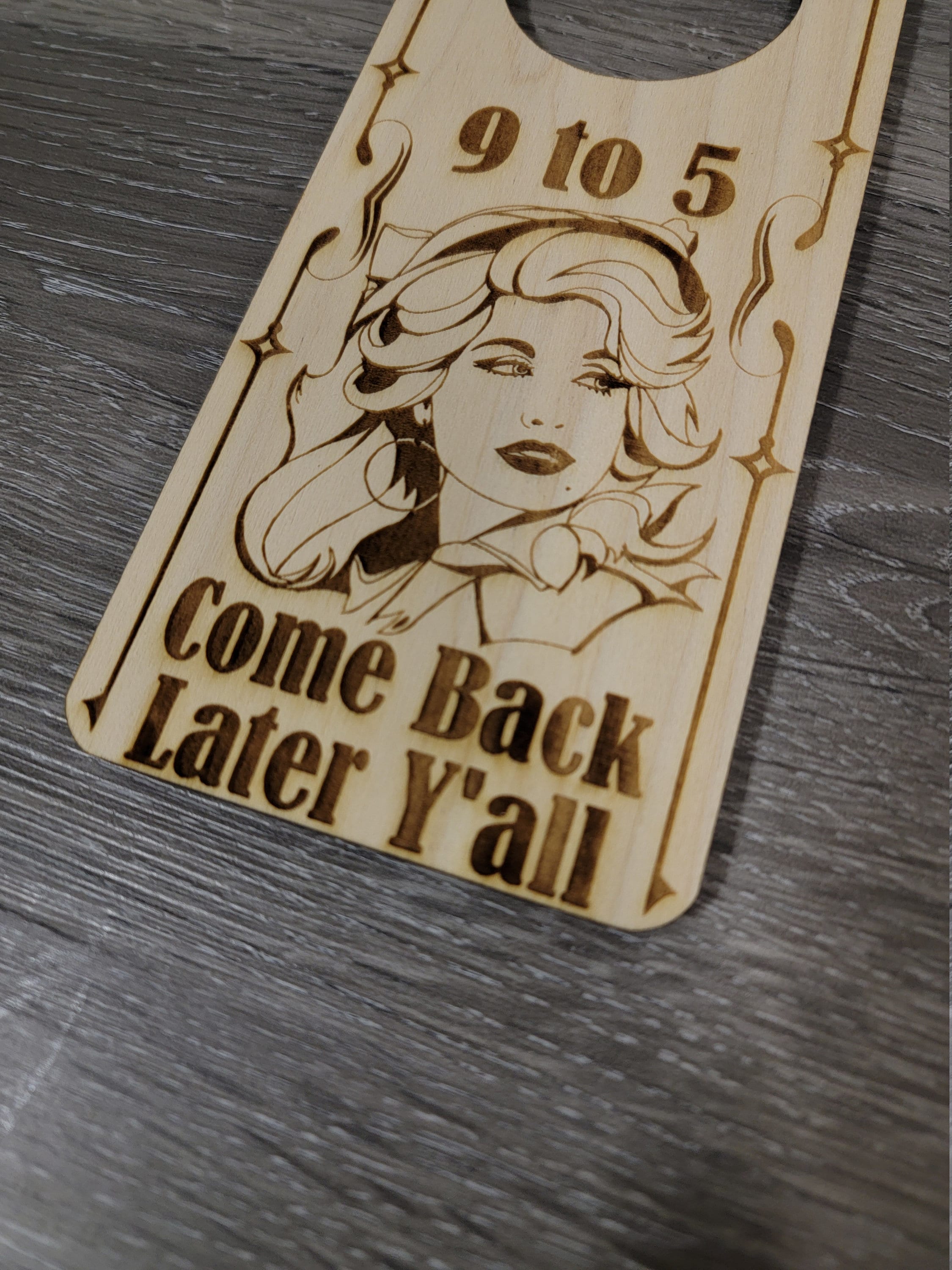 Dolly Working 9 to 5 Engraved Door Hanger Sign Dolly Parton - Etsy
