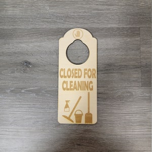 Closed for Cleaning Engraved Door Hanger Sign No Entry - Etsy