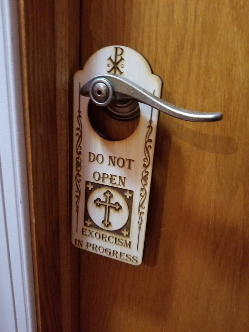 Do Not Disturb Exorcism in Progress Engraved Door Hanger Sign | Etsy