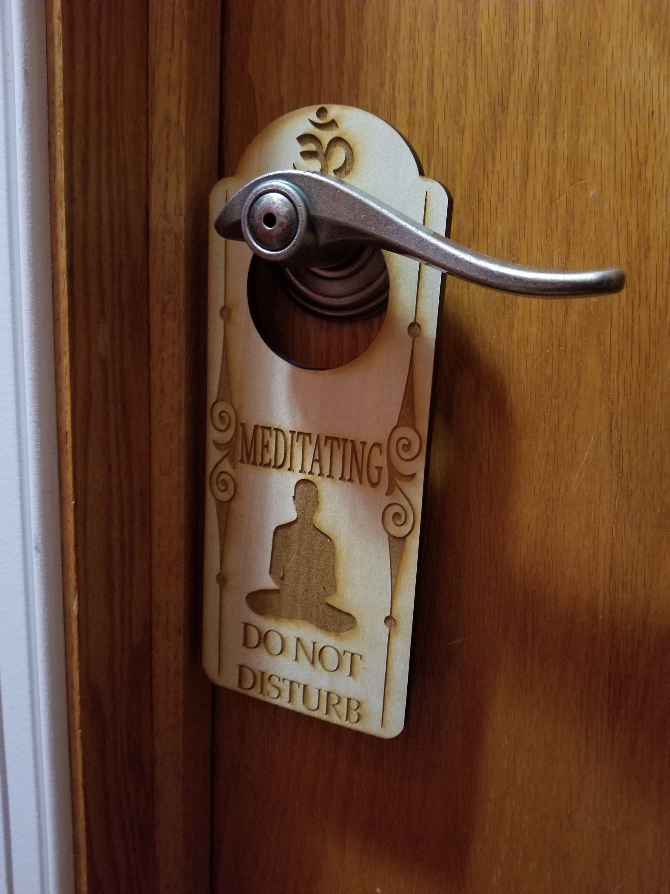 Do Not Disturb Meditating Engraved Door Hanger Sign - Etsy