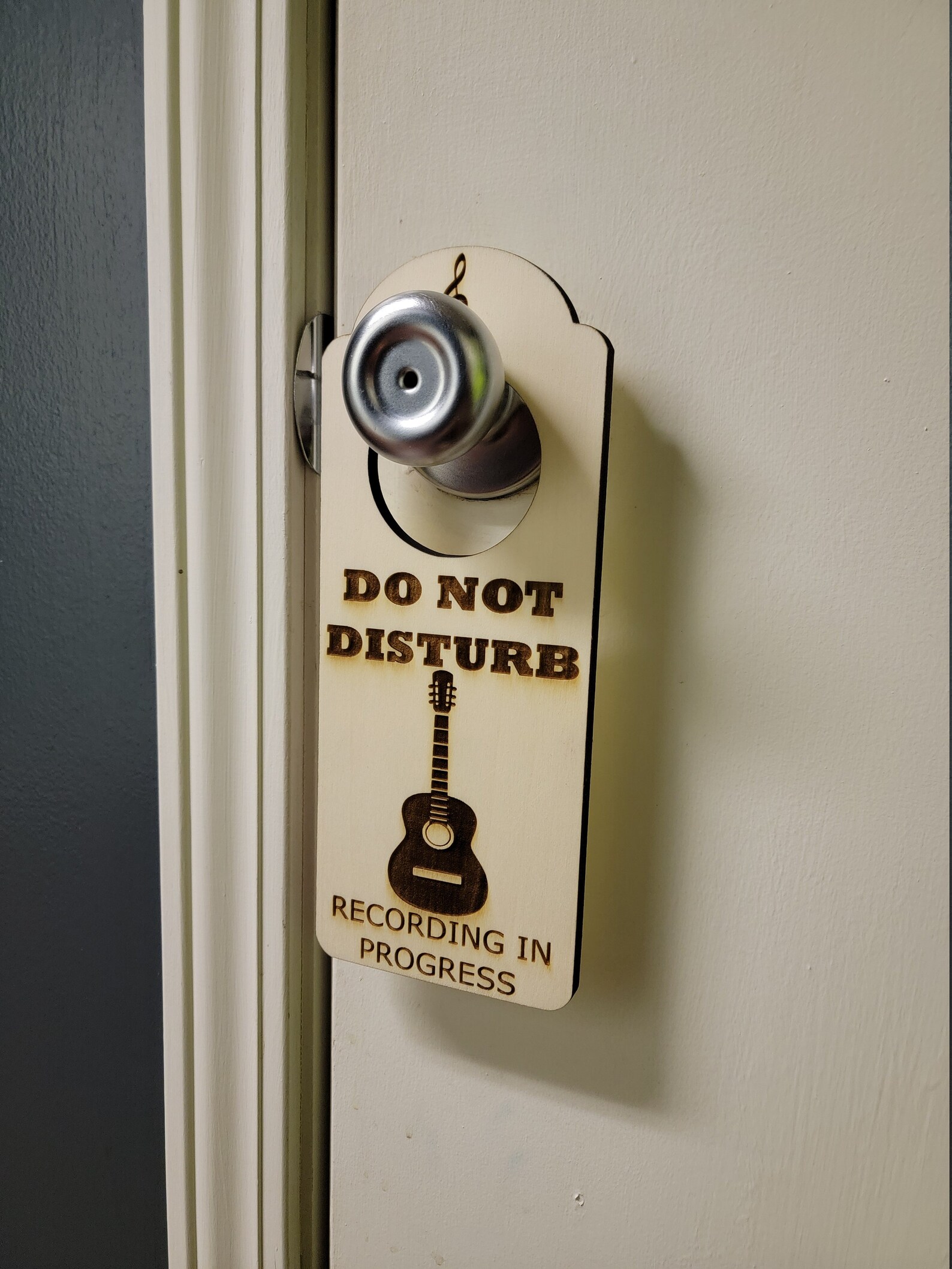 Do Not Disturb Recording in Progress Guitar Engraved Door Hanger Sign ...