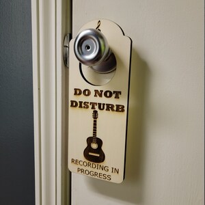 Do Not Disturb Recording in Progress Guitar Engraved Door Hanger Sign ...