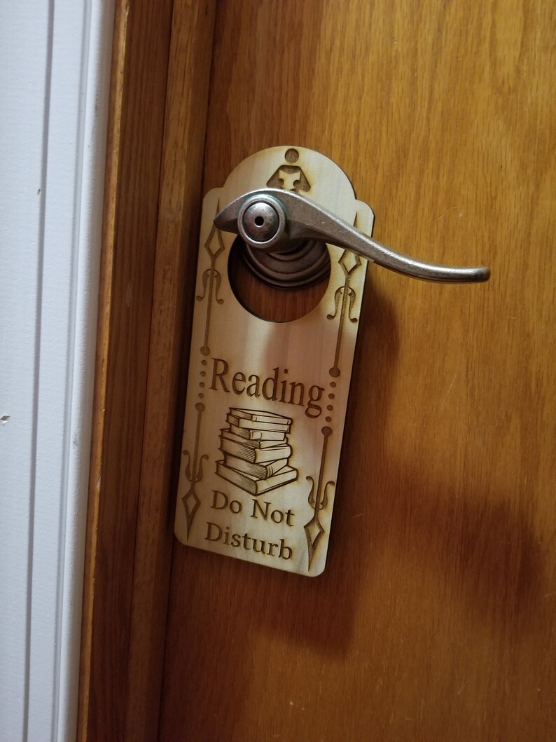Reading Do Not Disturb Engraved Door Hanger Sign Bookworm - Etsy